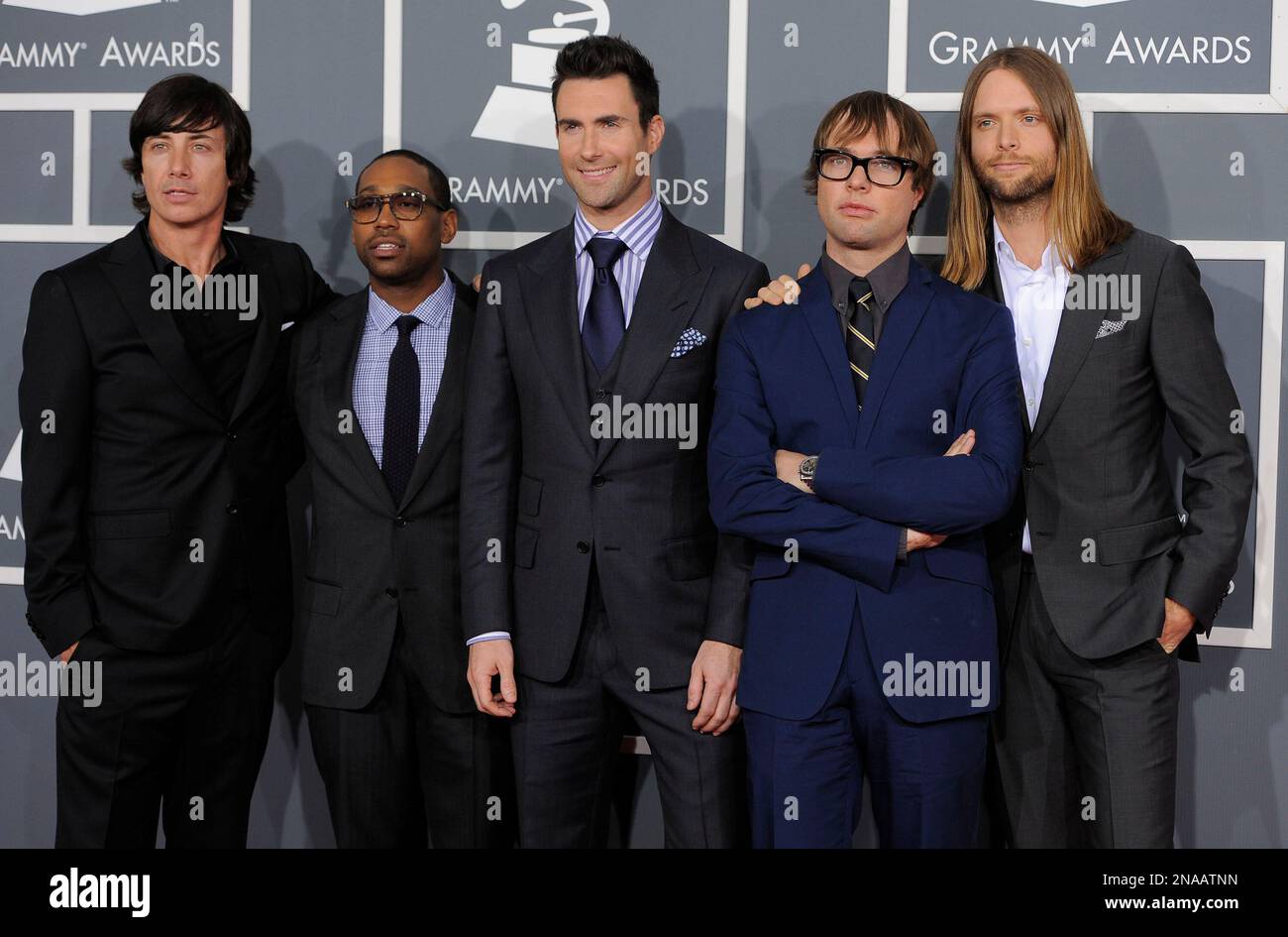 From left, Matt Flynn, PJ Morton, Adam Levine, Michael Madden and James ...