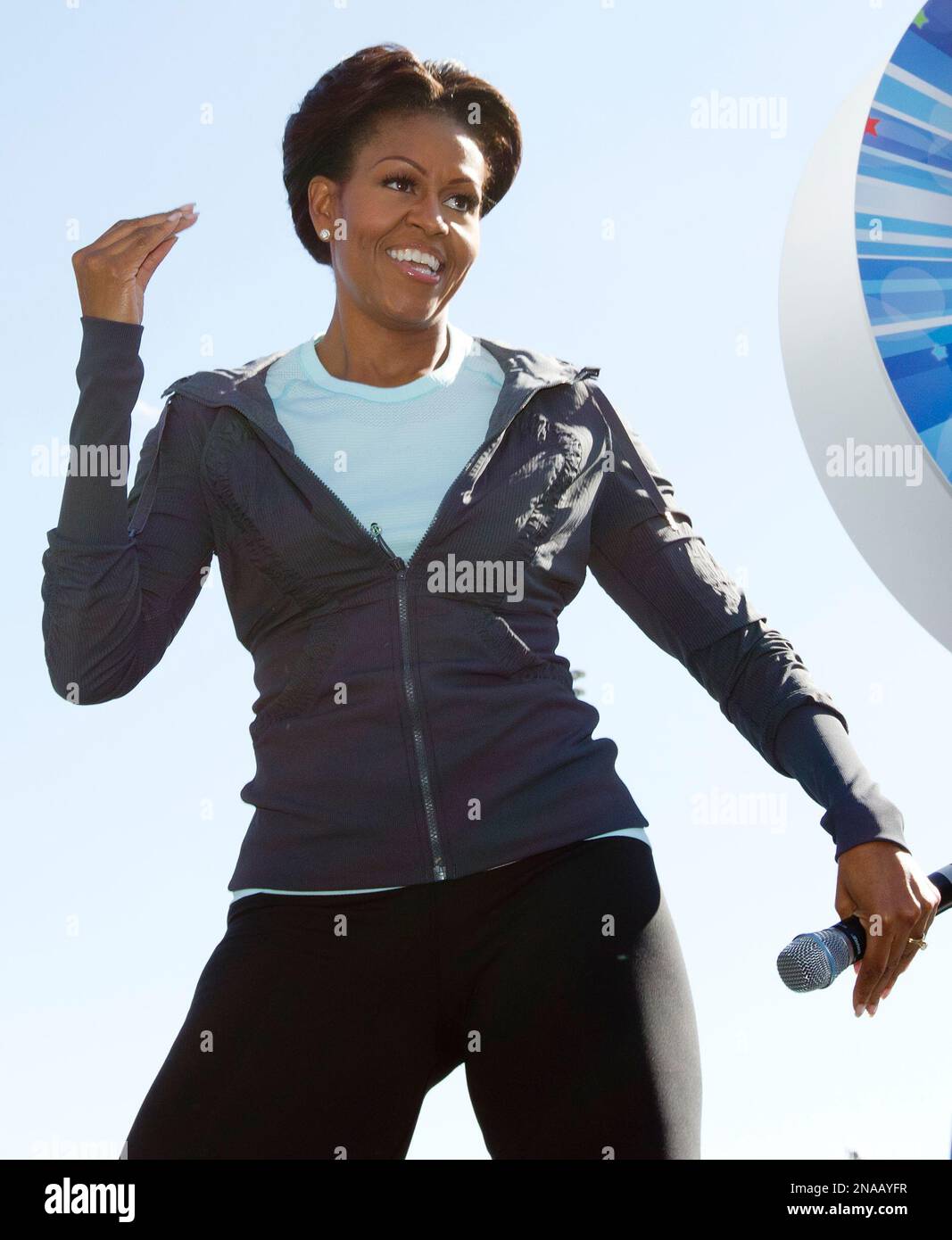 First lady Michelle Obama dances the Platypus dance at the ESPN Wide ...