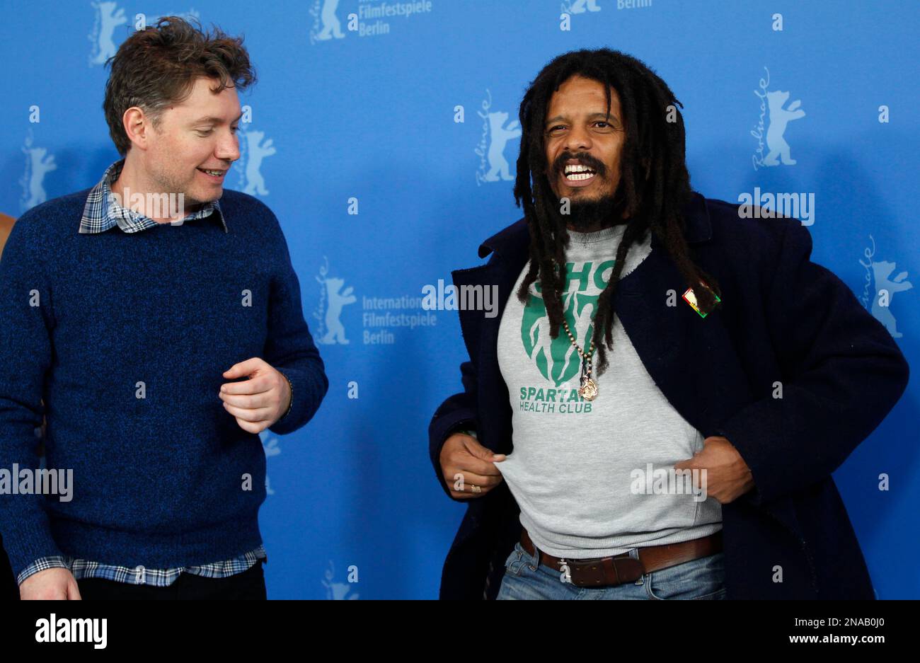 Protagonist Rohan Marley, right, poses with director Kevin Macdonald ...