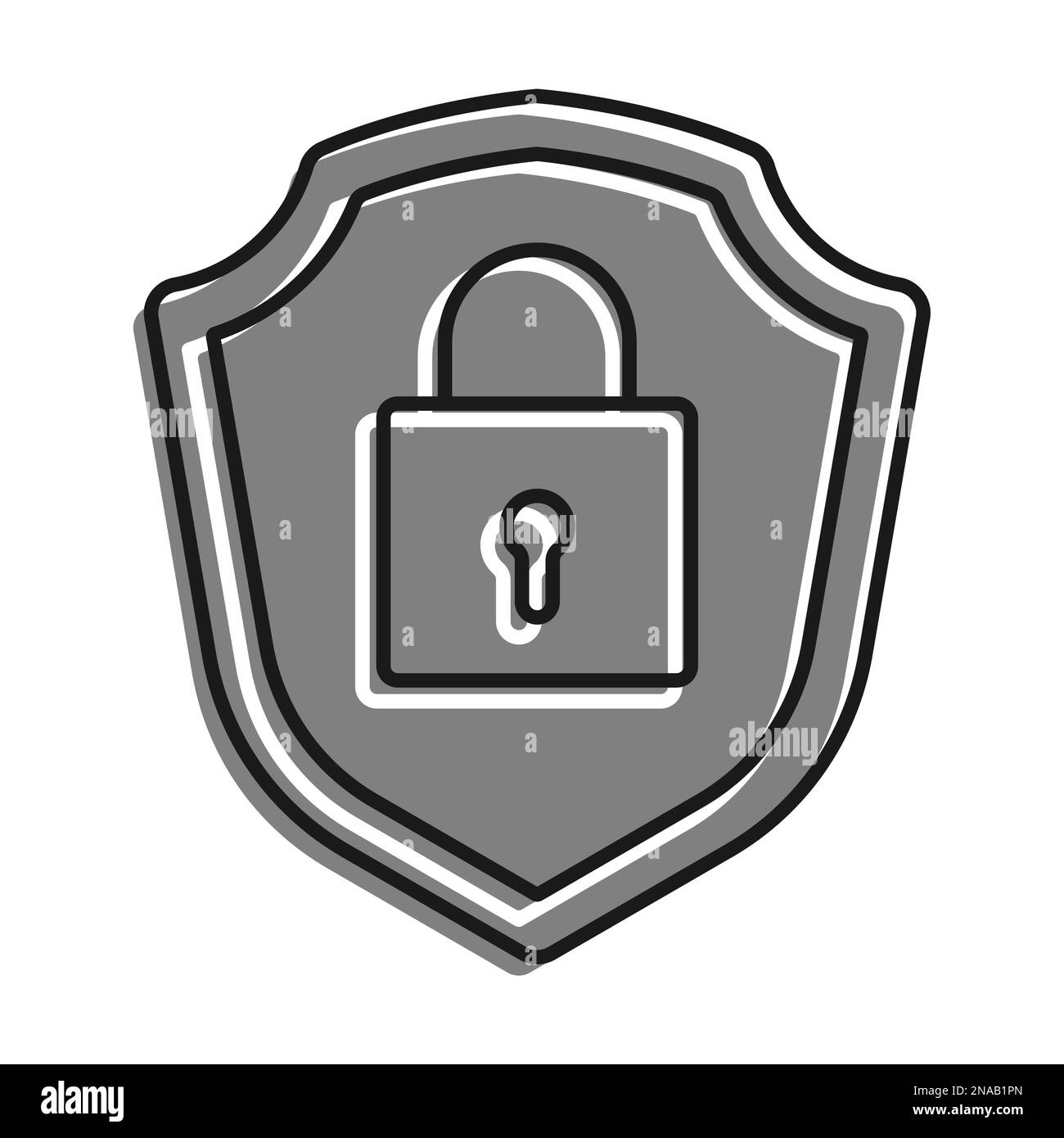 Shield whit padlock vectors hi-res stock photography and images - Alamy