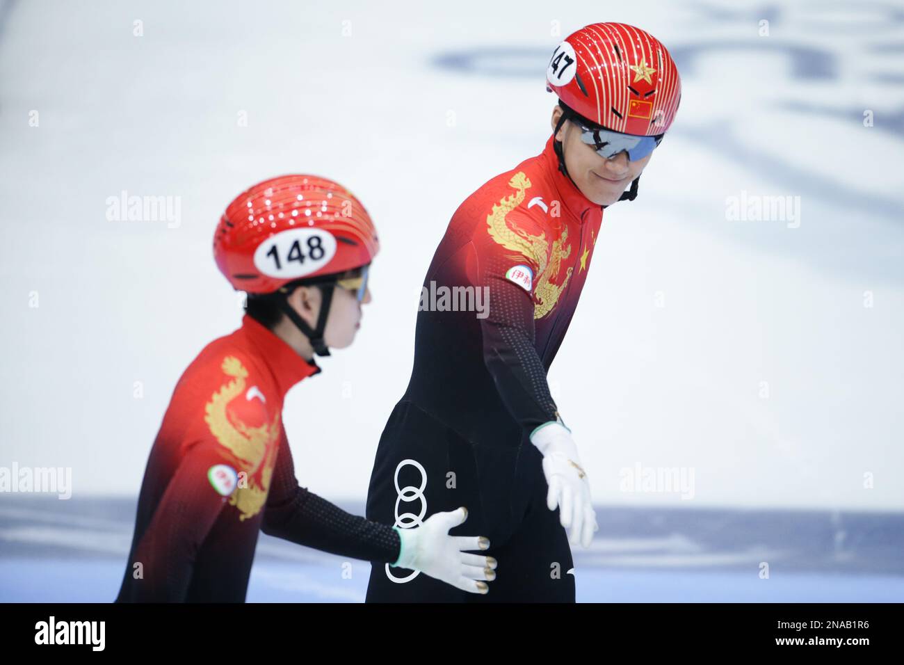 Dordrecht, Netherlands. 12th Feb, 2023. Song Jiahua (R) and Lin Xiaojun ...