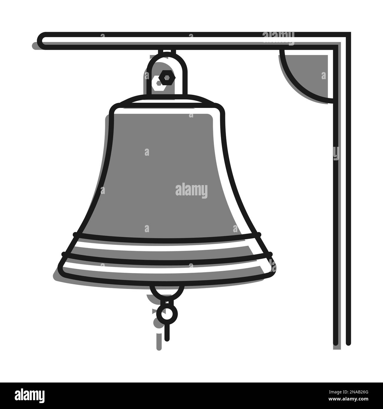 Ship Bell On Mount filled with gray color icon filled with gray color ...