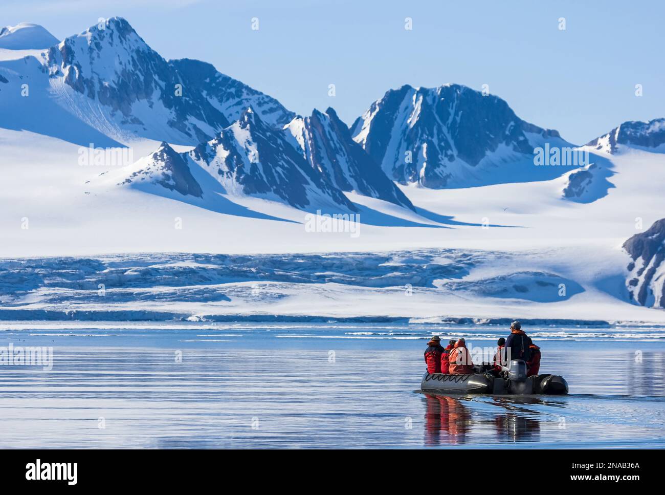 Zodiac in Ice Bay, Isabukta, Svalbard, Norway Stock Photo - Alamy
