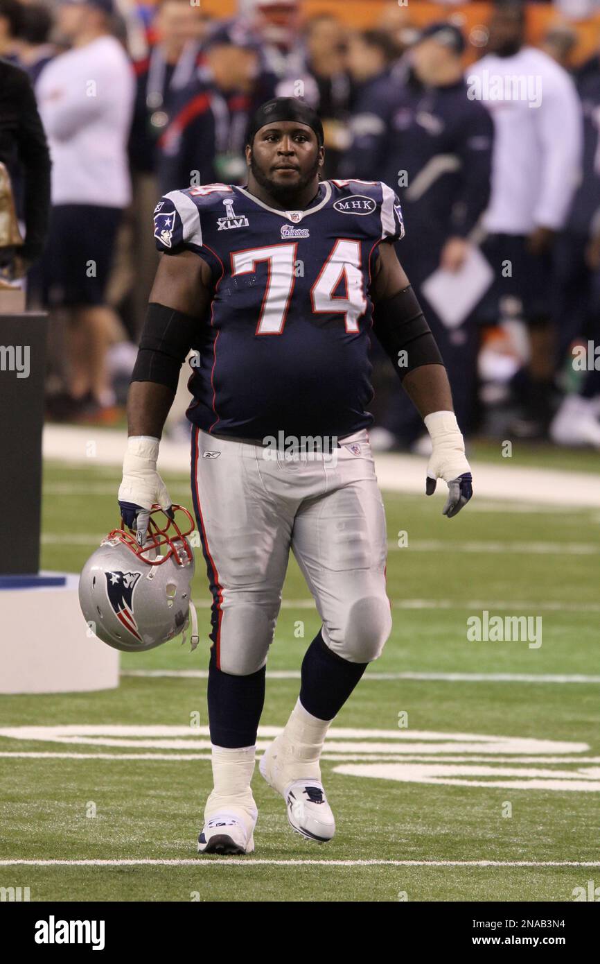 New England Patriots Kyle Love #74 is seen before agame against the New ...