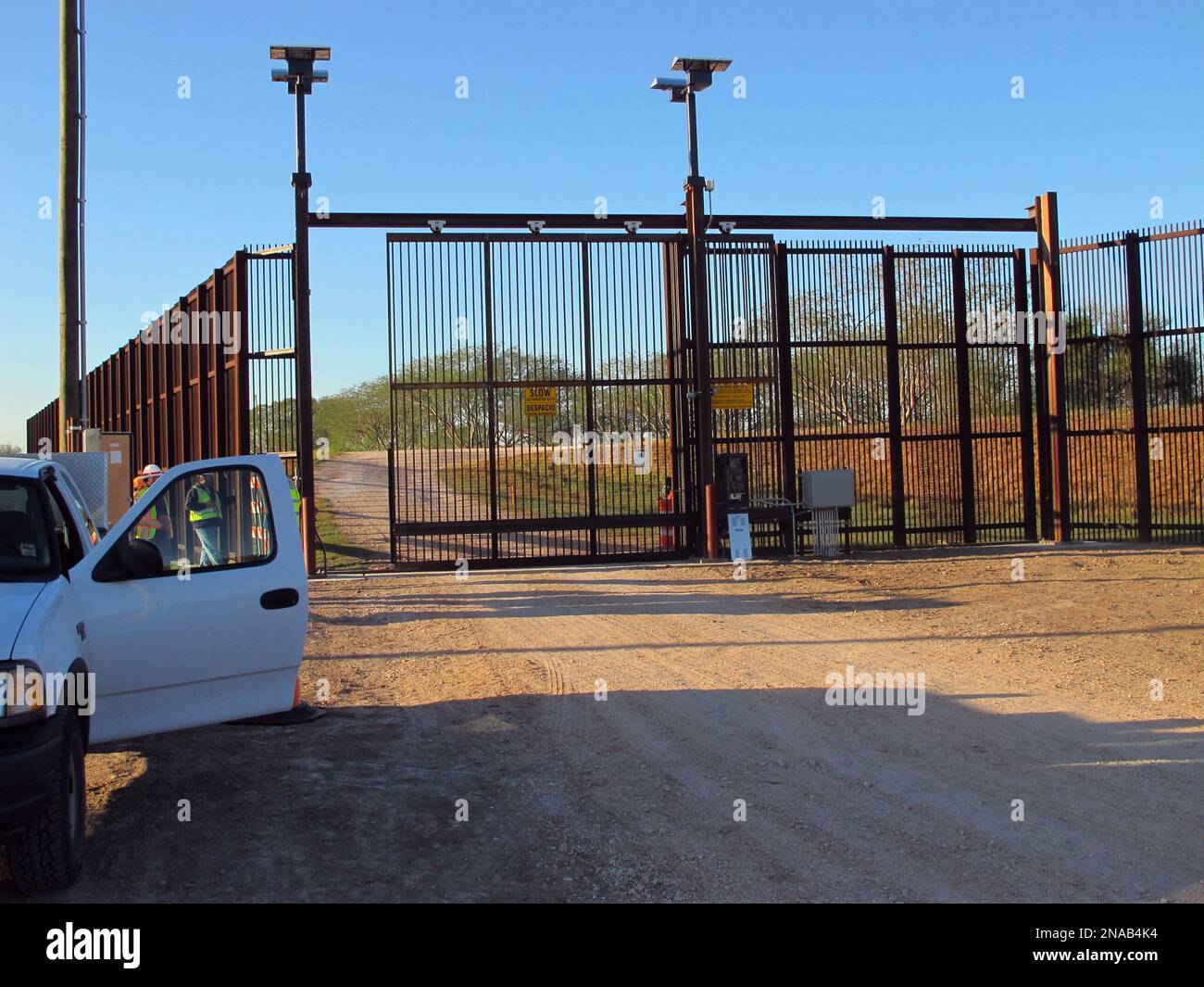 In this Jan. 27, 2012 photo, government contractors test a new gate in ...