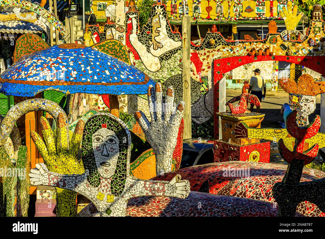 Tile mosaics at the residence of famous Cuban artist, José Fuster Stock ...