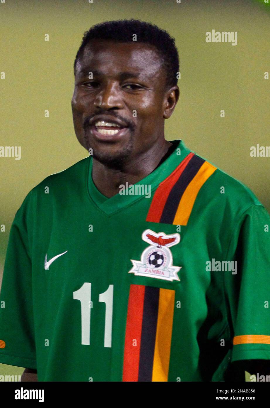 Zambia's soccer team captain Christopher Katongo attends a training ...