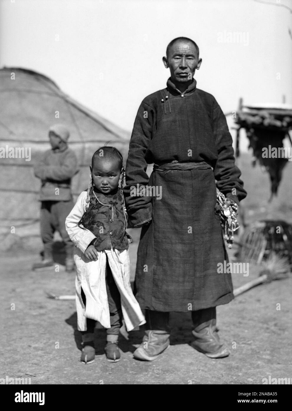 A Mongolian descendant of Ghengis Khan on the plains of inner Mongolia ...
