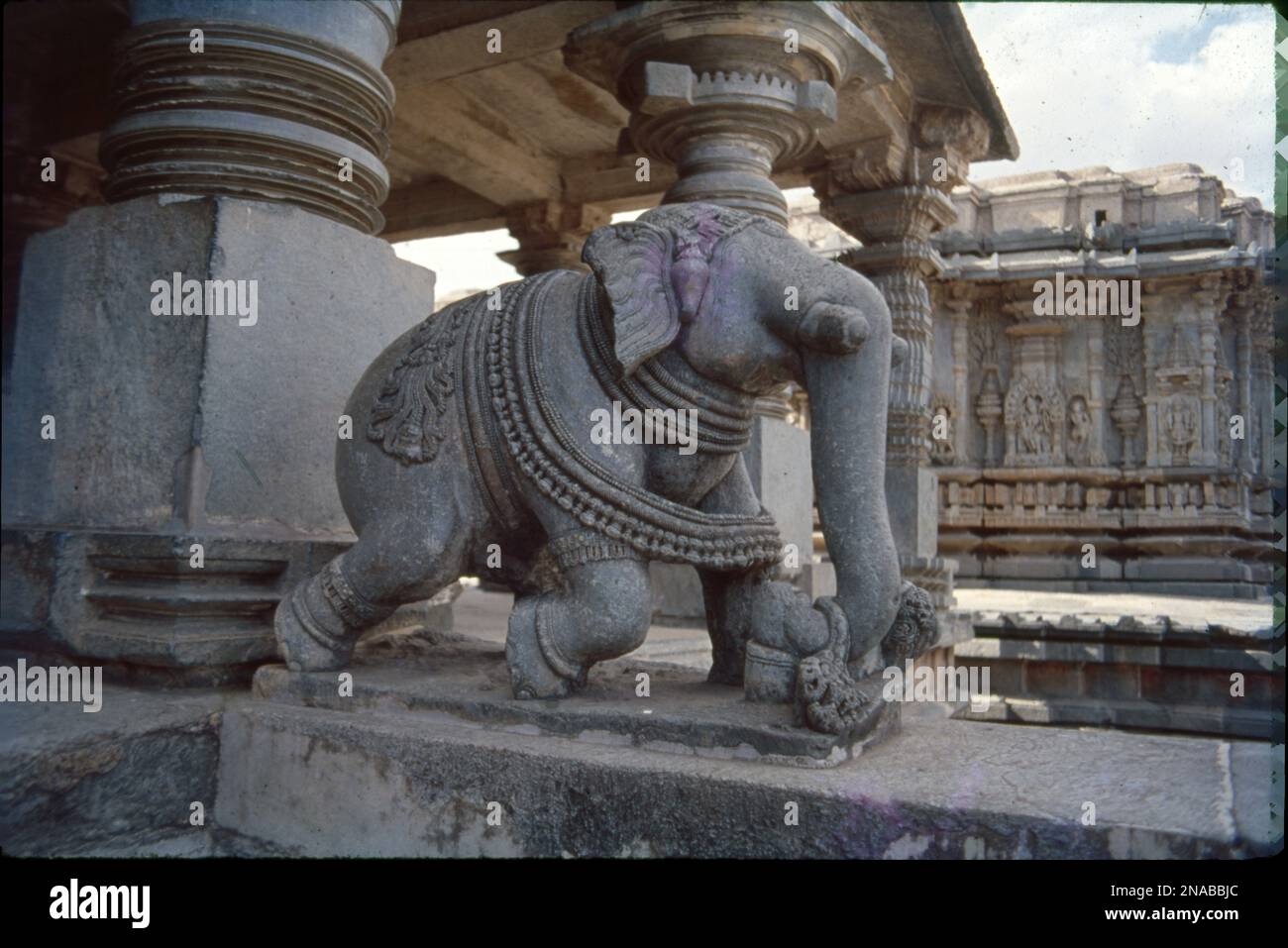 The temple structures in Halebidu are full of beautiful carvings ...