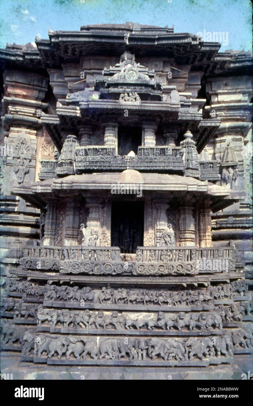 The temple structures in Halebidu are full of beautiful carvings ...