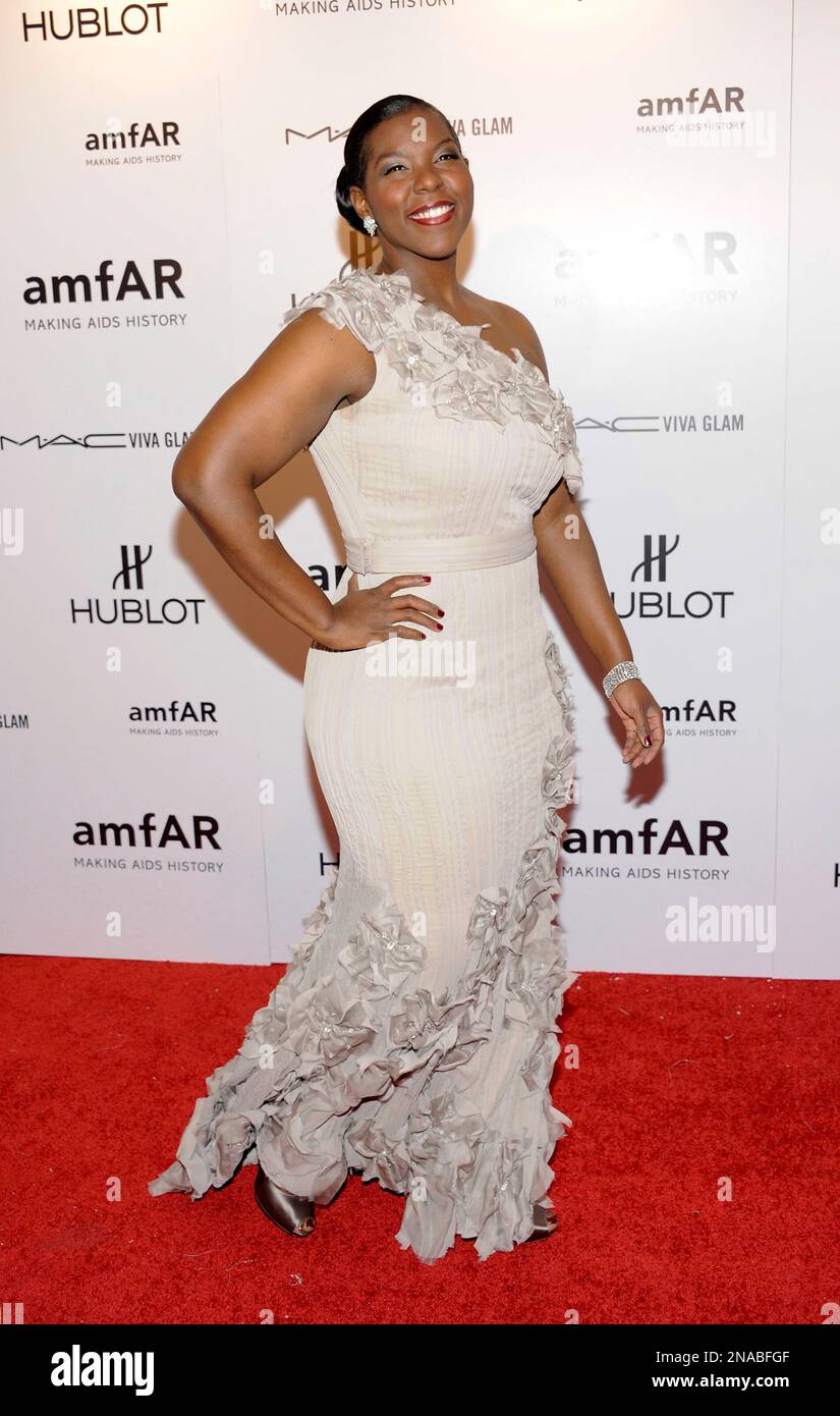 Singer Michelle Johnson attends amfAR's New York gala benefit at ...