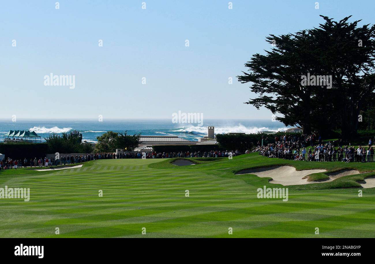 The view from the fairway to the third hole is shown at Pebble Beach ...