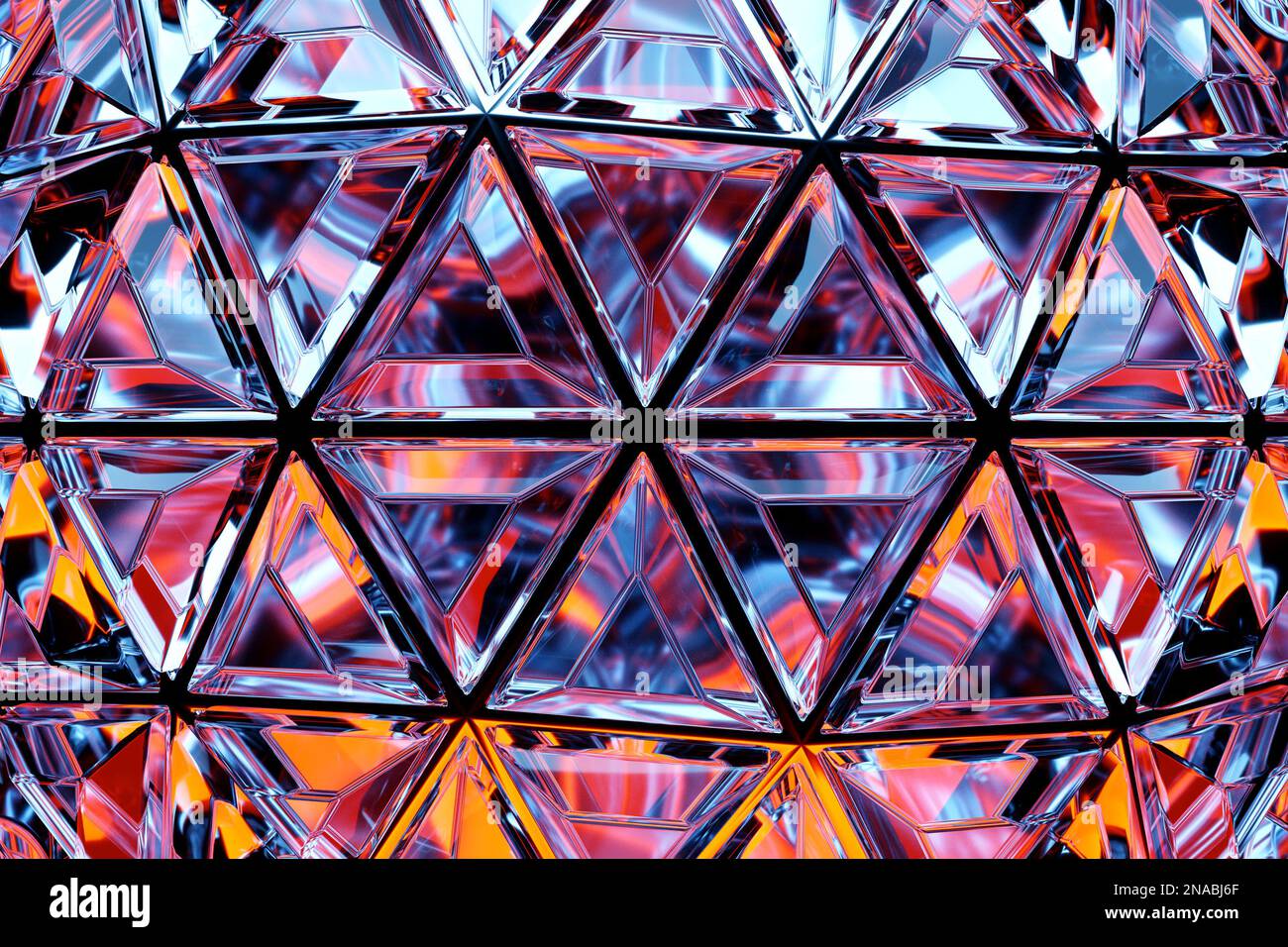 3d Illustration rows of pink crystals. . Geometric background, pink ...