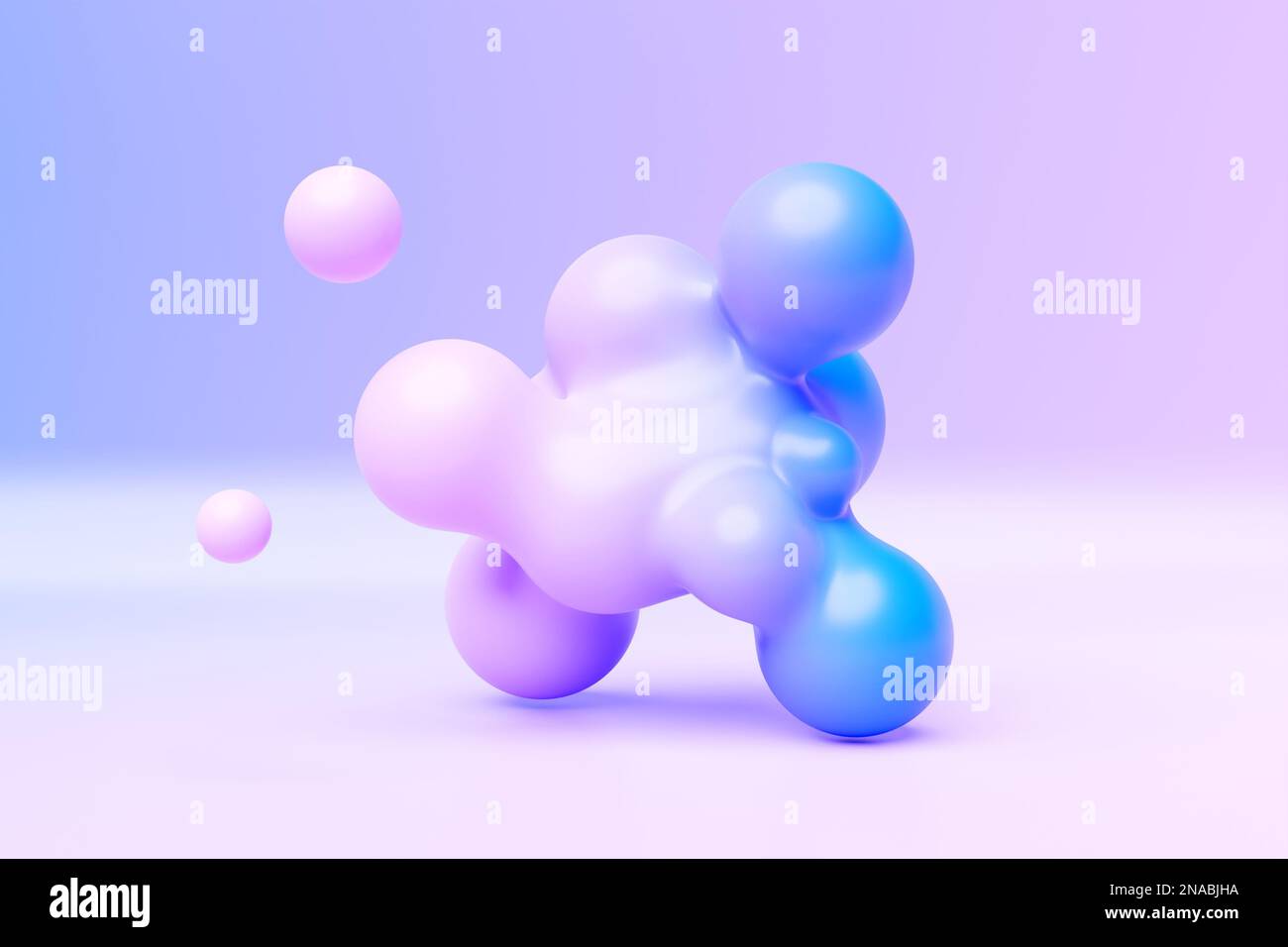 3d illustration of a transparent metaball with a huge number of parts ...