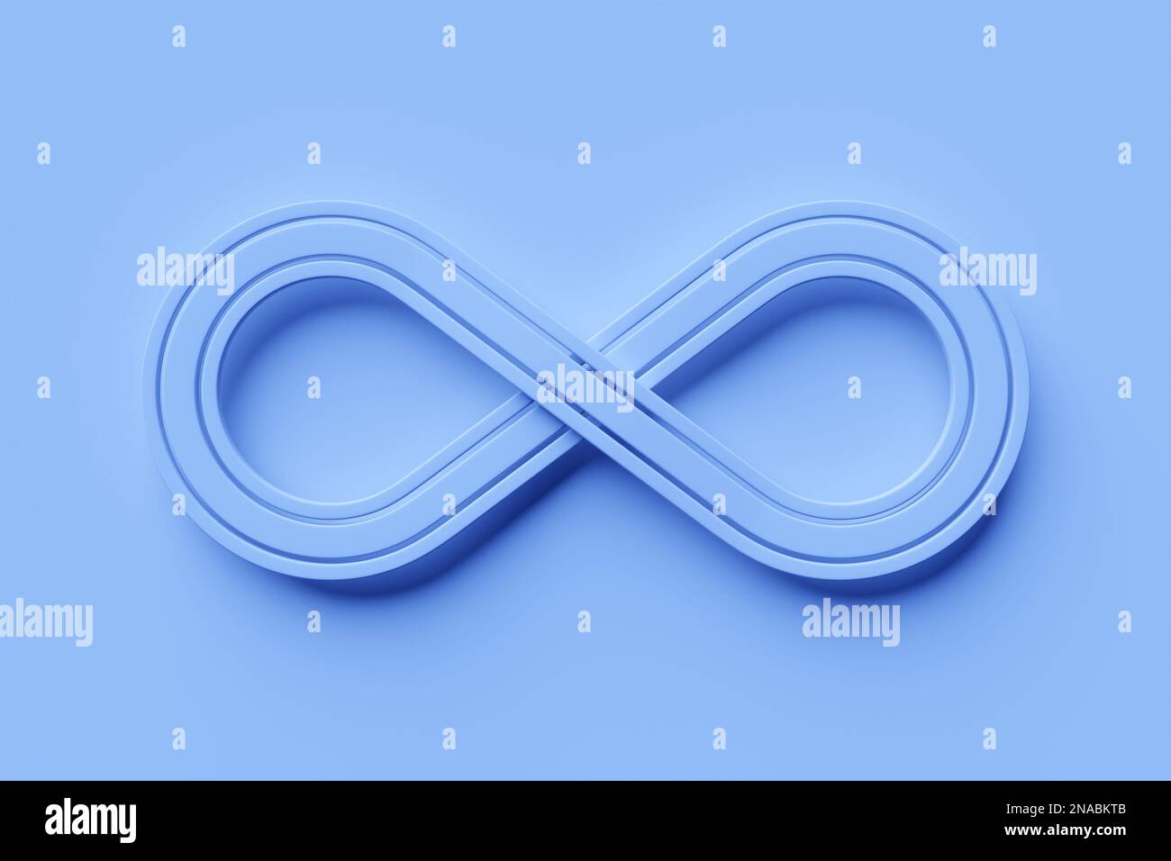 Blue infinity symbol template. 3d illustration of a realistic sign of ...