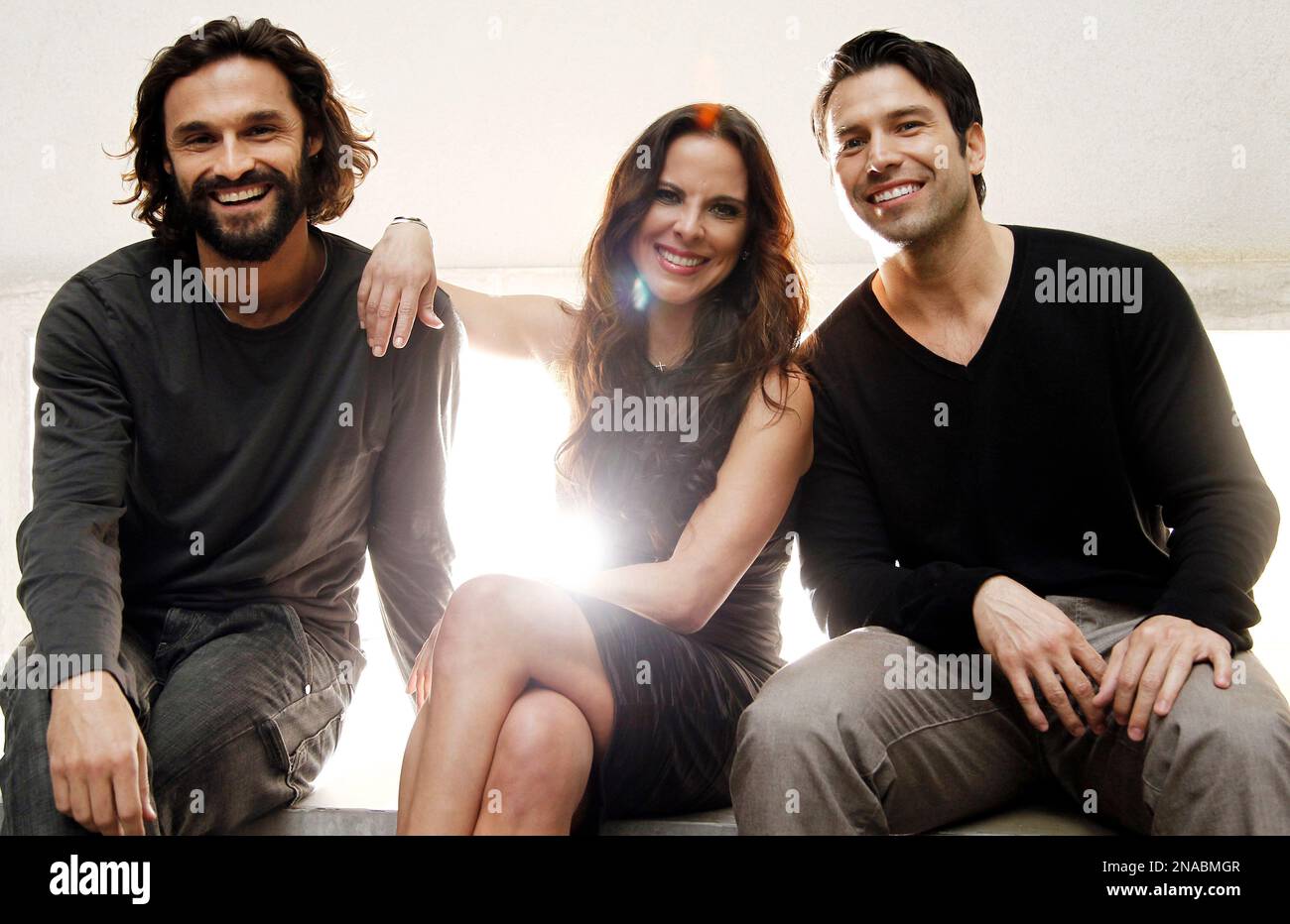 Actors Kate del Castillo, center, Ivan Sanchez, left, and Rafael Amaya ...
