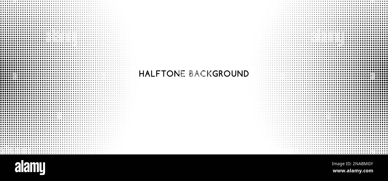 Halftone effect dotted gradient long banner. Vector abstract grunge ...