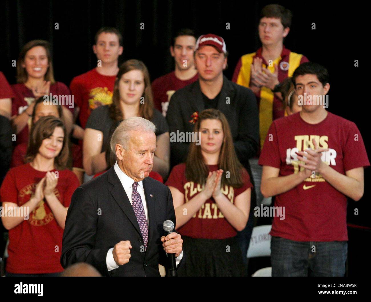 Vice President Joe Biden reacts as he answers a question from the ...
