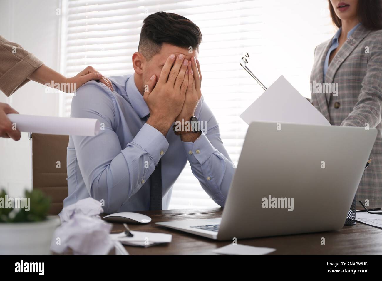 Businessman crying in office hi-res stock photography and images - Alamy
