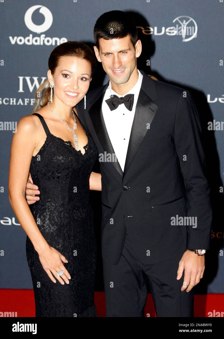 Serbian tennis player Novak Djokovic arrives with his girlfriend Jelena ...
