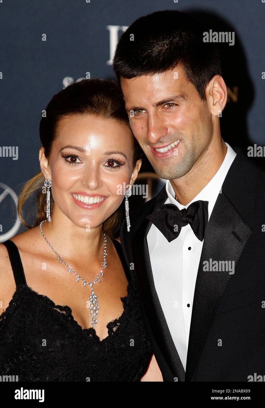Serbian tennis player Novak Djokovic arrives with his girlfriend Jelena ...