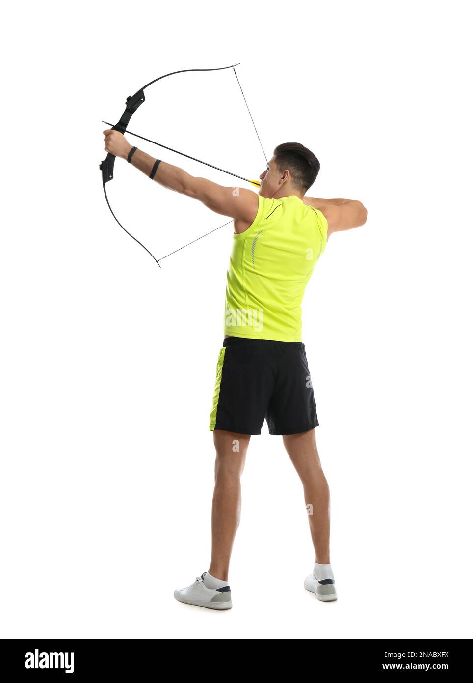 Man hunting with bow and arrow Cut Out Stock Images & Pictures - Alamy