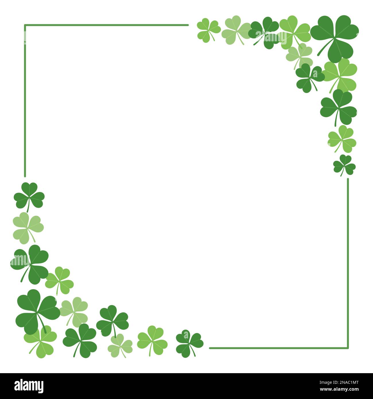 Vector Square Clover Frame Illustration For St. Patrick’s Day Isolated ...