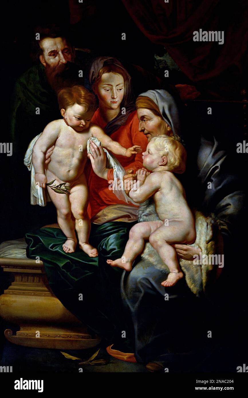 Holy Family by Sienese copyist XIX century copy Peter Paul Rubens 19th ...