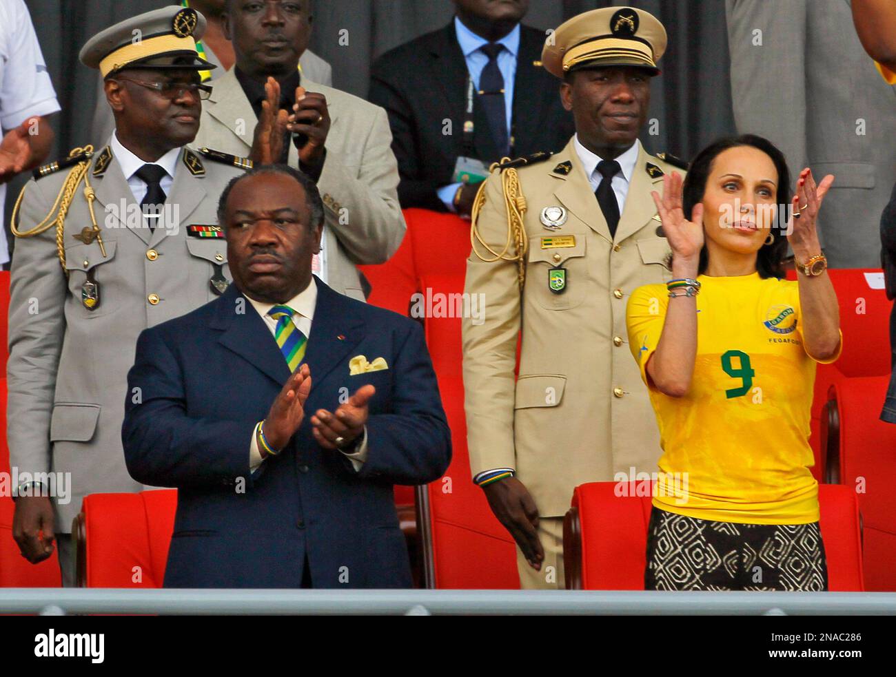 Gabon President Ali Bongo Ondimba, left, and his wife Sylvia Najma ...