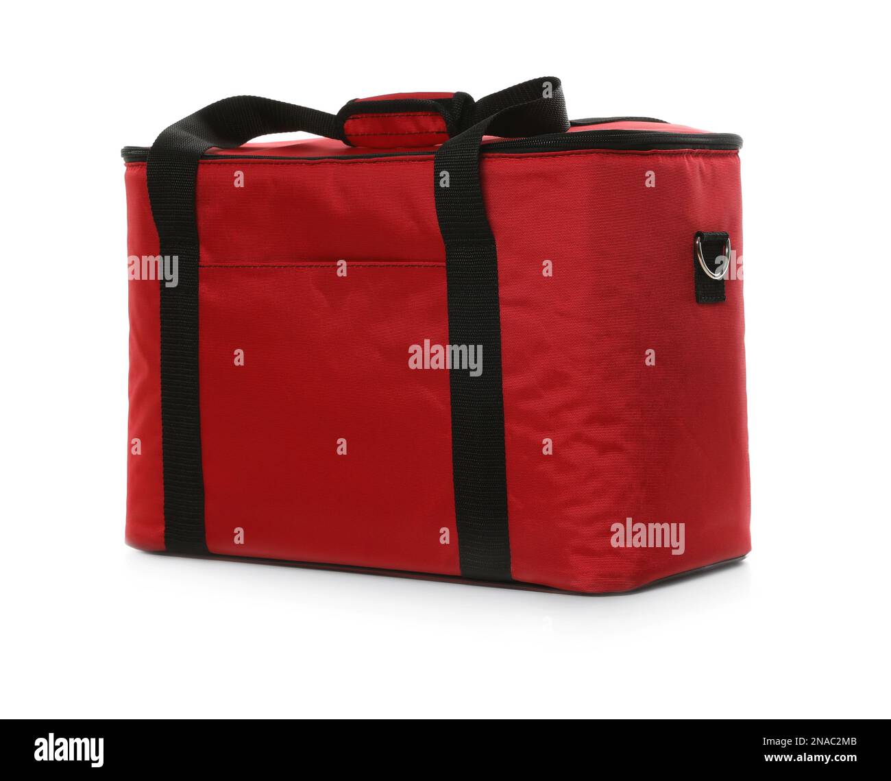Modern red thermo bag isolated on white Stock Photo - Alamy