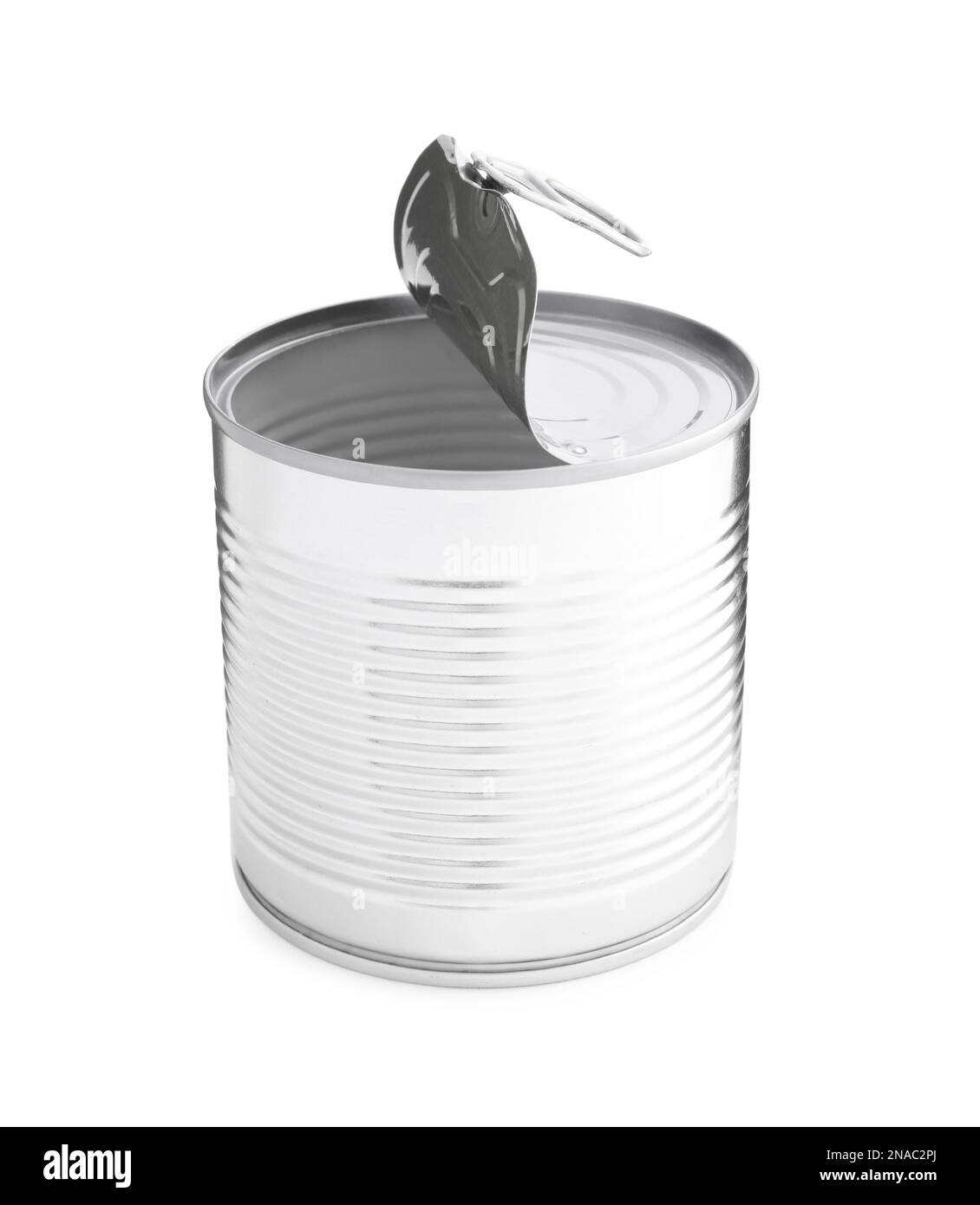Open tin can of food isolated on white Stock Photo - Alamy