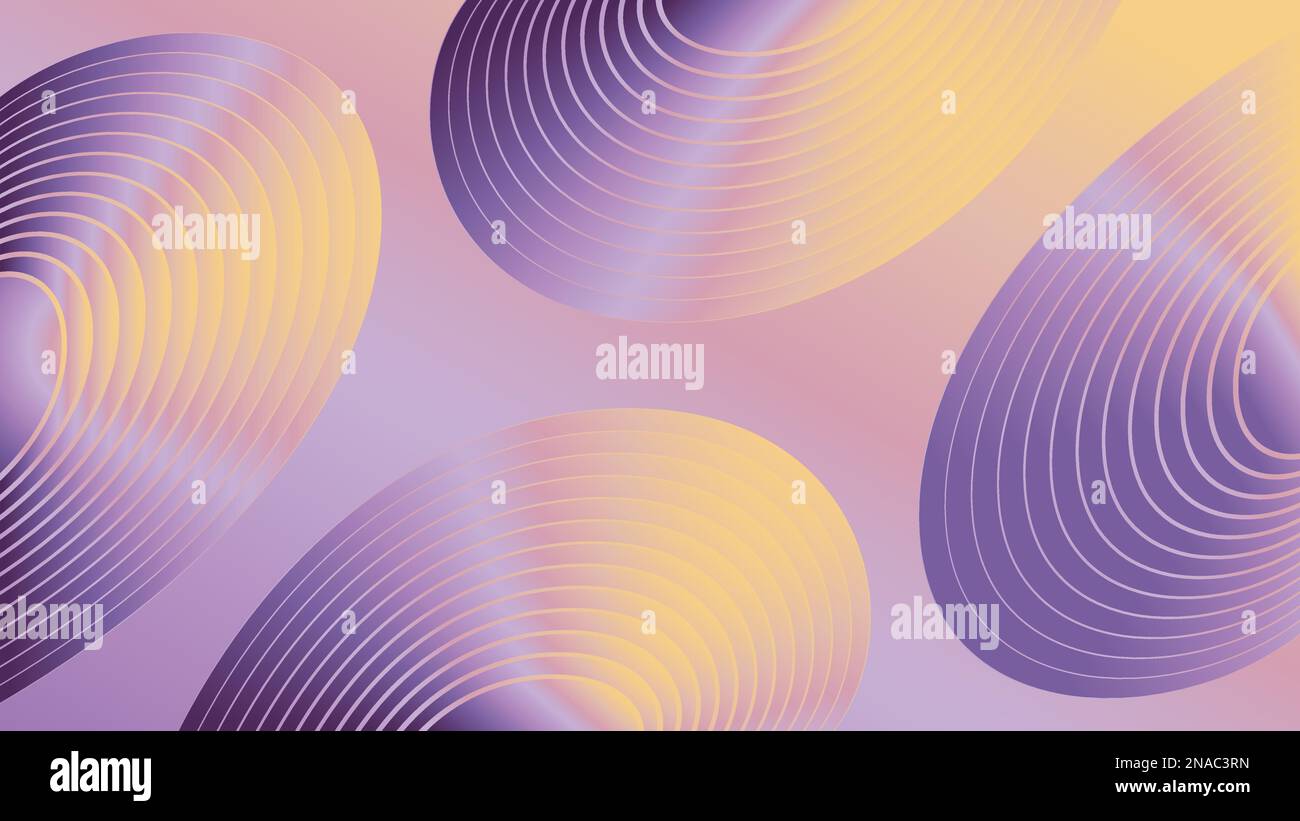 Retro geometric rounded shape with orange purple color gradient ...