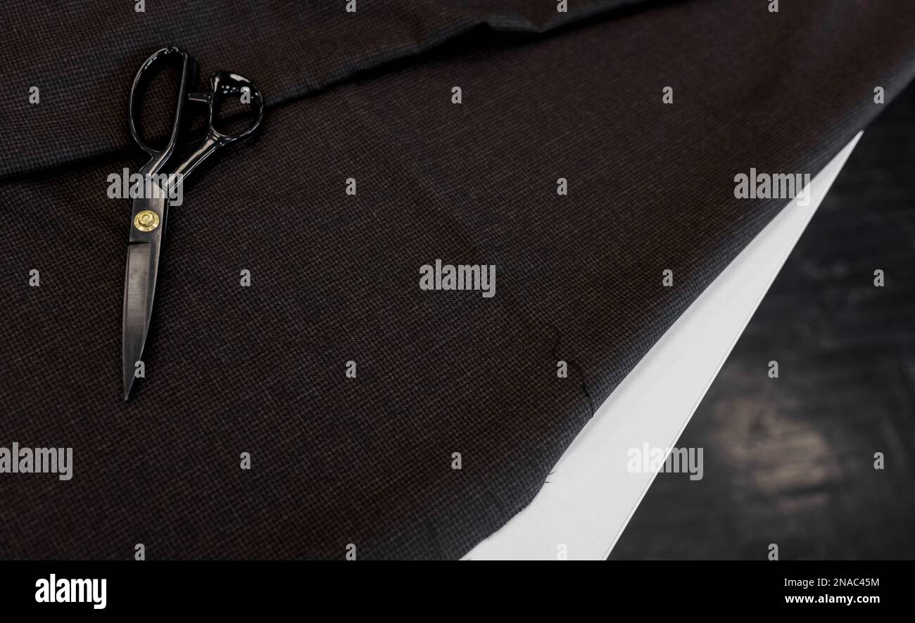 Atelier, tailoring, sewing background. The texture of fabric and ...