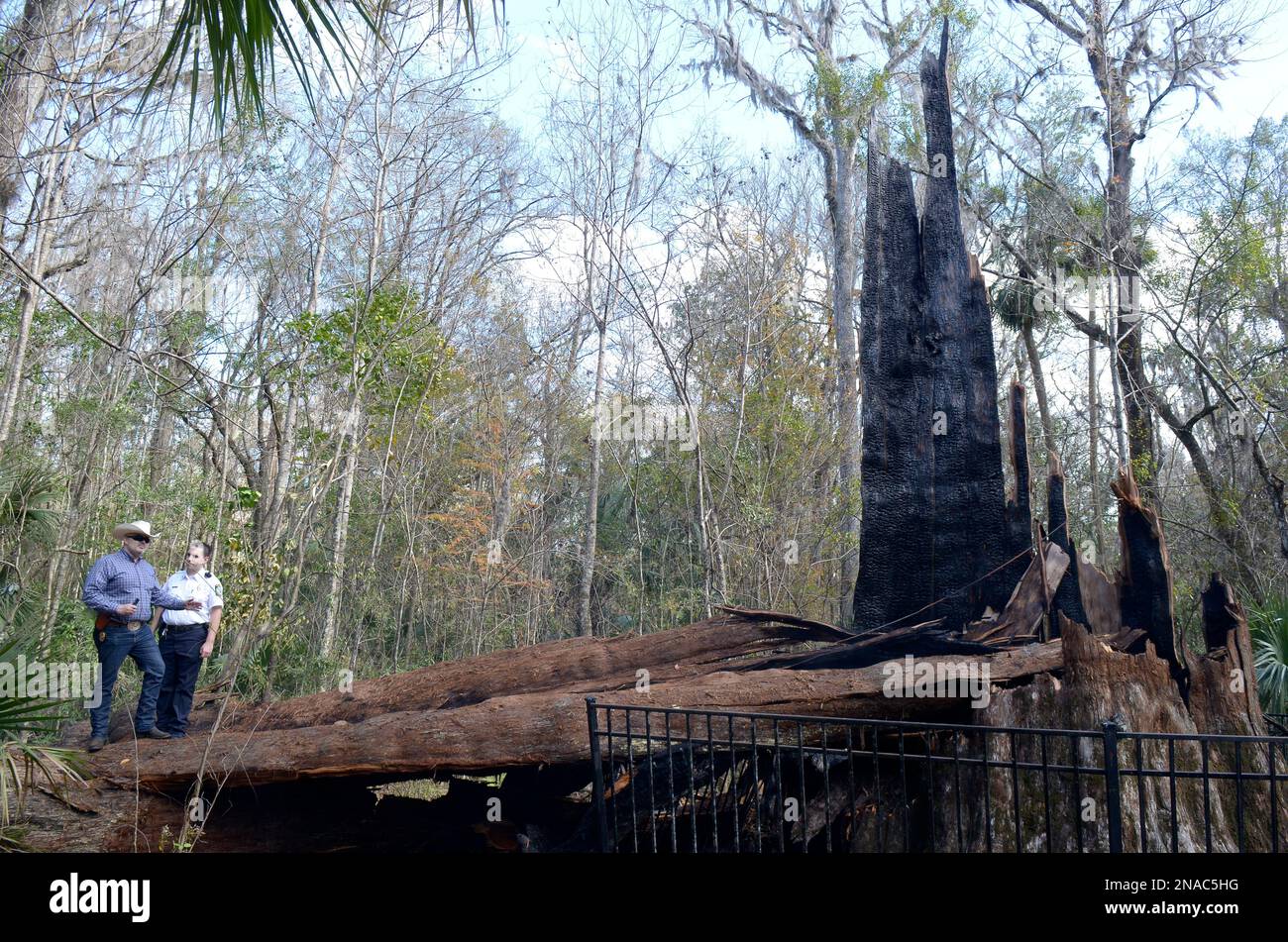 Seminole County Fire Department's Steve Wright, right, watches as ...