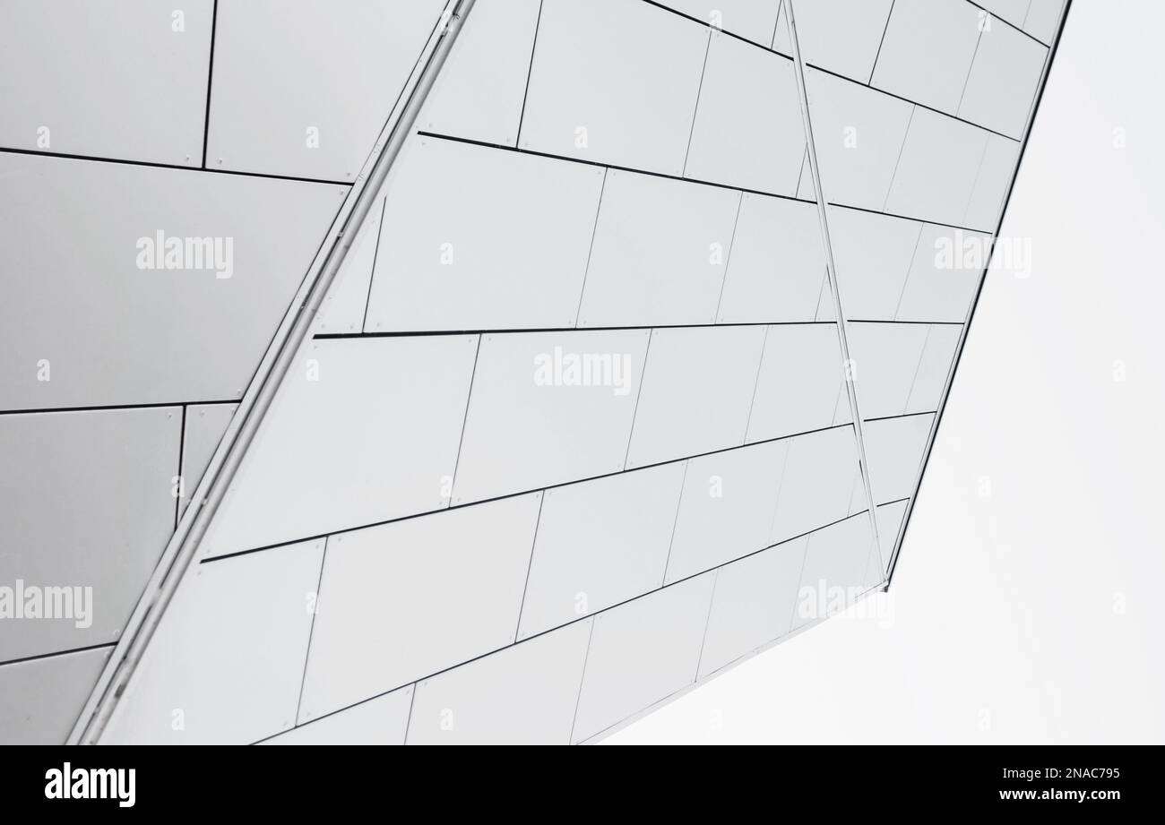 Modern architectural details. Metallic silver facade Stock Photo - Alamy