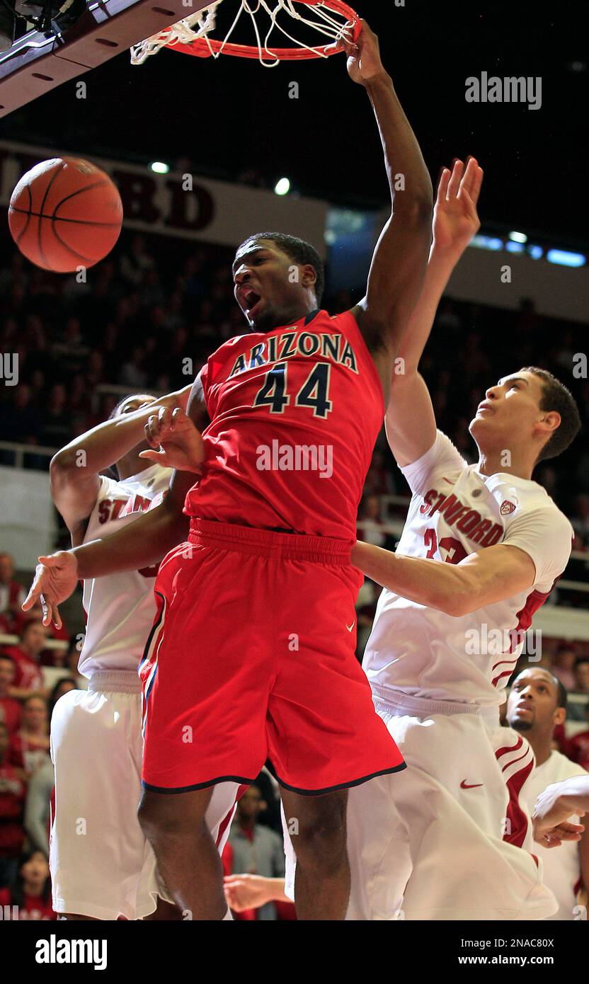 Arizona forward Solomon Hill (44) dunks against Stanford guard/forward ...