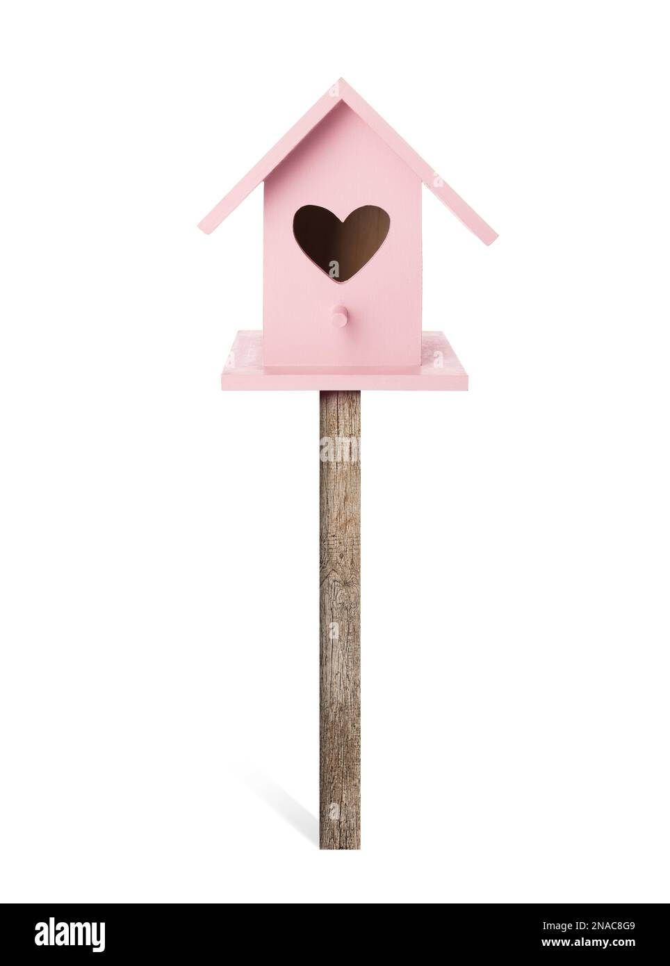 Beautiful wooden bird box isolated on white Stock Photo - Alamy