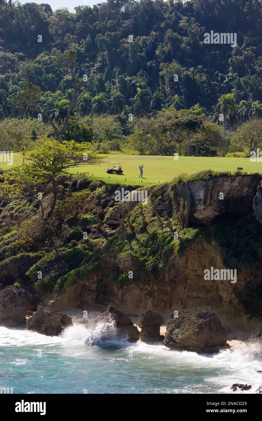 Playa Grande golf course at the edge of the sea; Dominican Republic ...