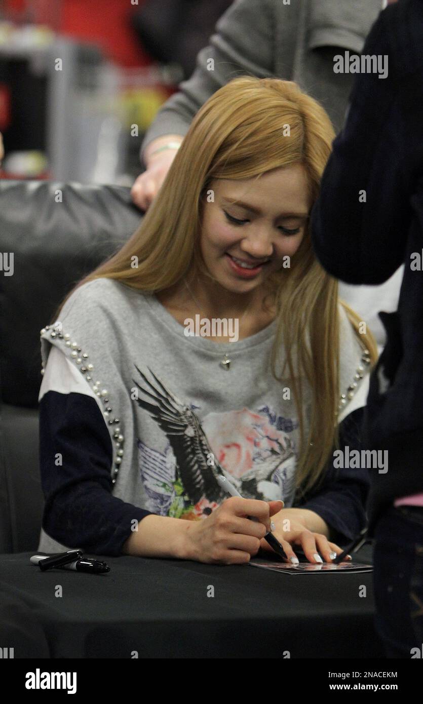 Hohyeon of the Korean Pop band Girls Generation makes an in-store appearance at Best Buy on 14th ...