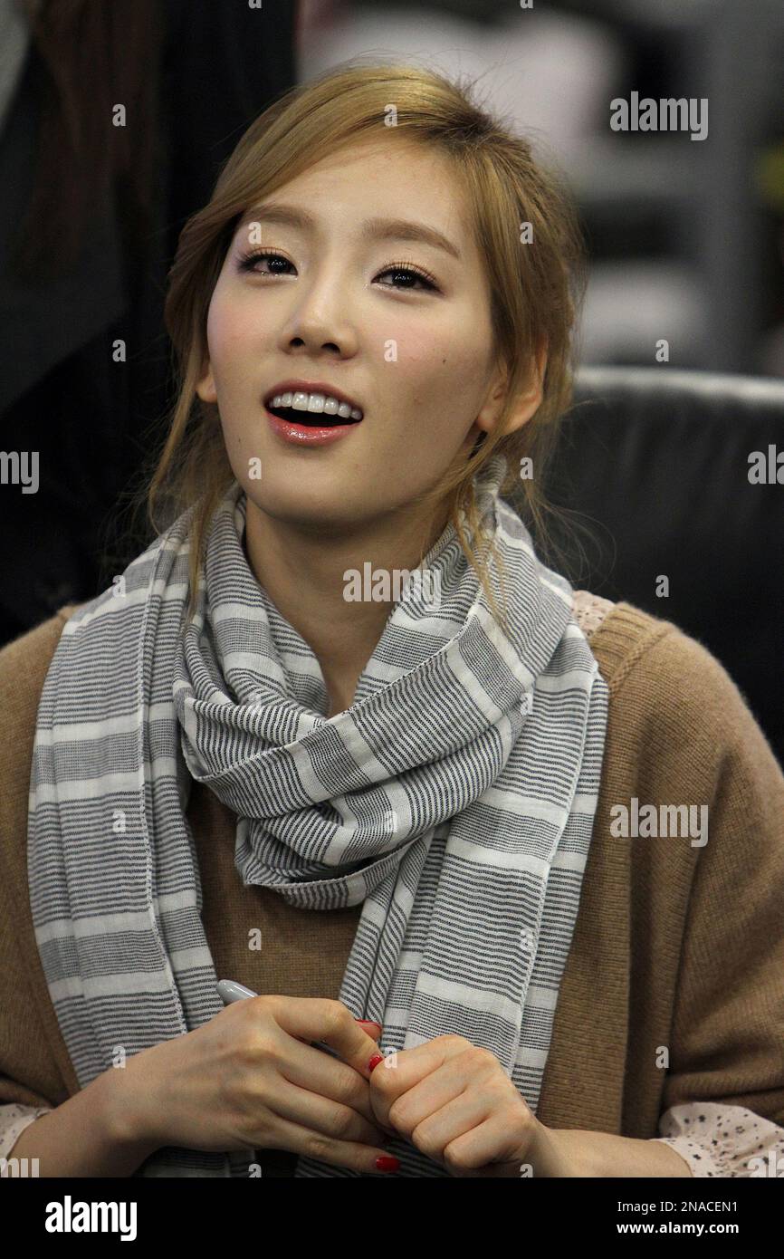 Taeyeon of the Korean Pop band Girls Generation makes an in-store ...