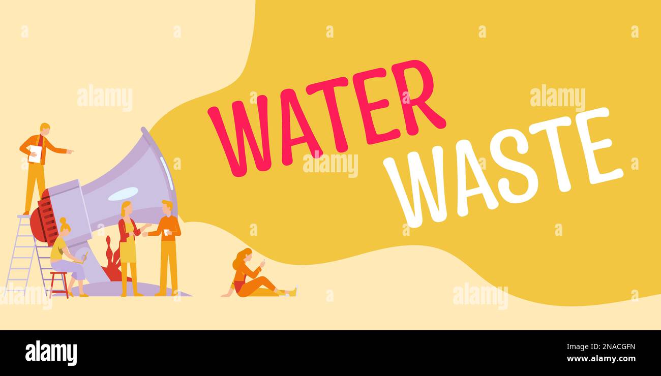 Inspiration showing sign Water Waste, Word Written on liquid that has ...