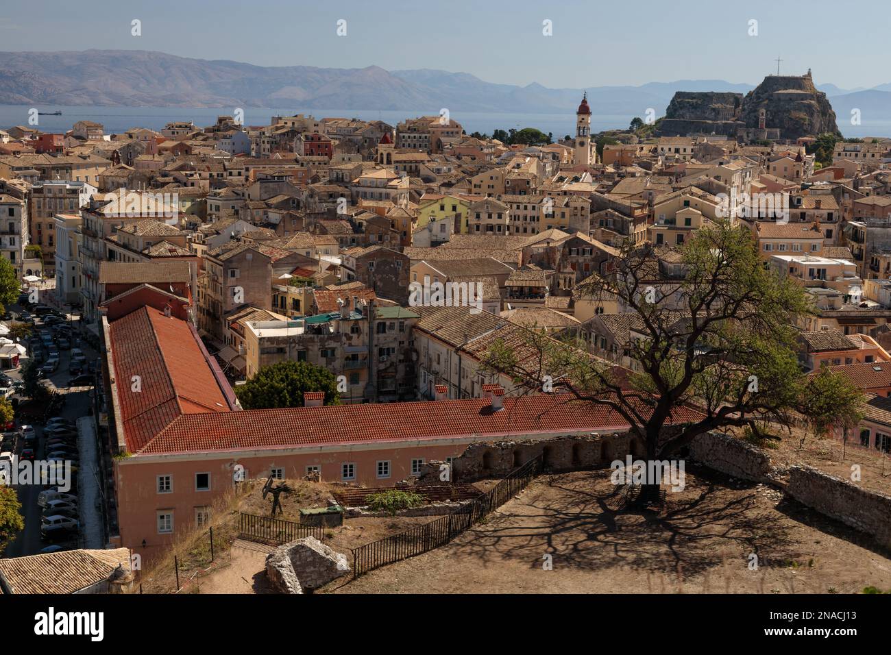 Stunning vista of Kerkyra, the vibrant capital of the Corfu island in ...