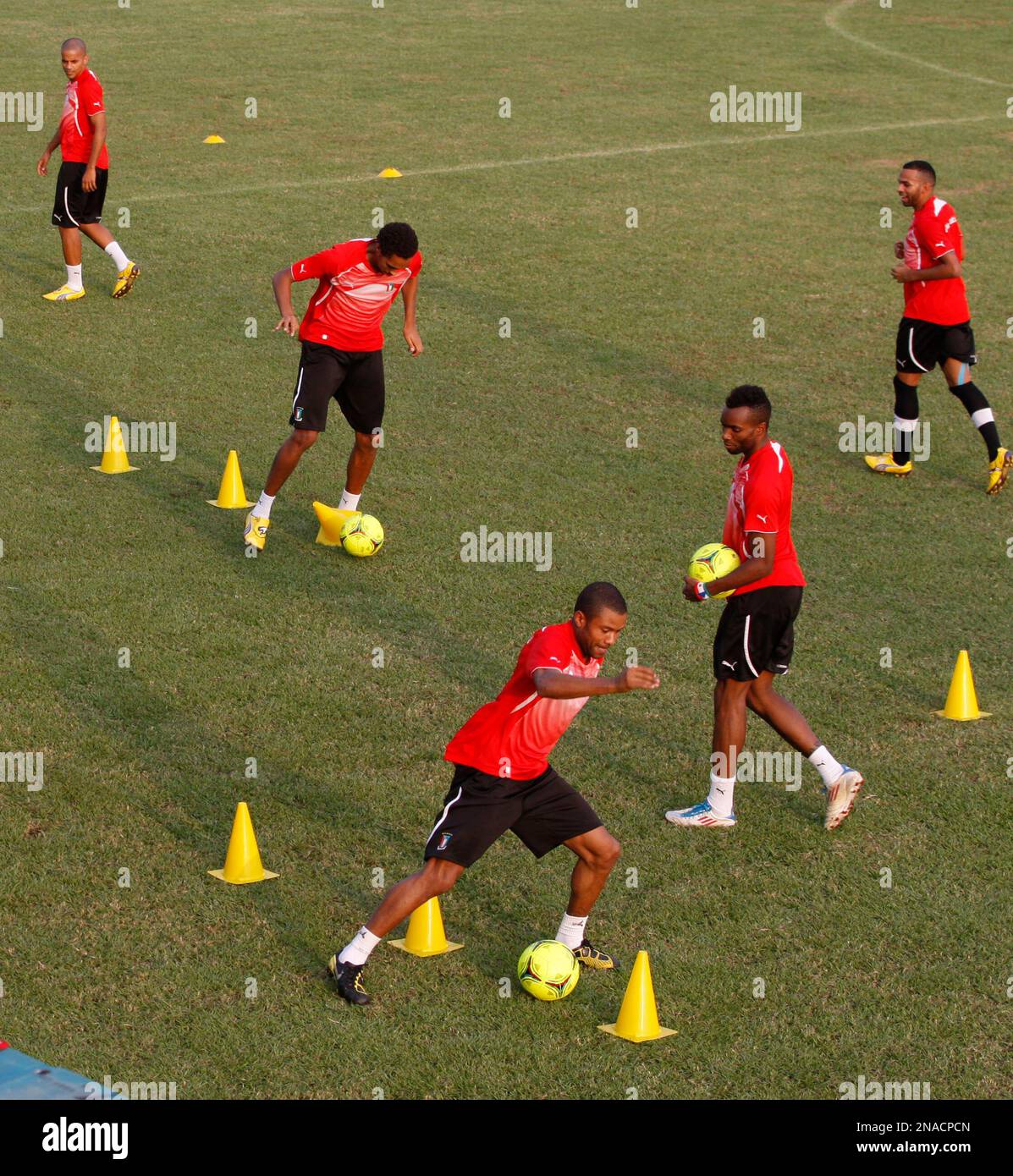 Members of Equatorial Guinea's national soccer team including David ...