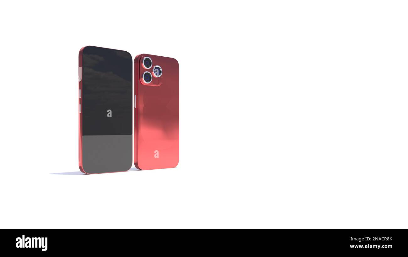 3D render - two modern smartphones on a white isolated background Stock ...