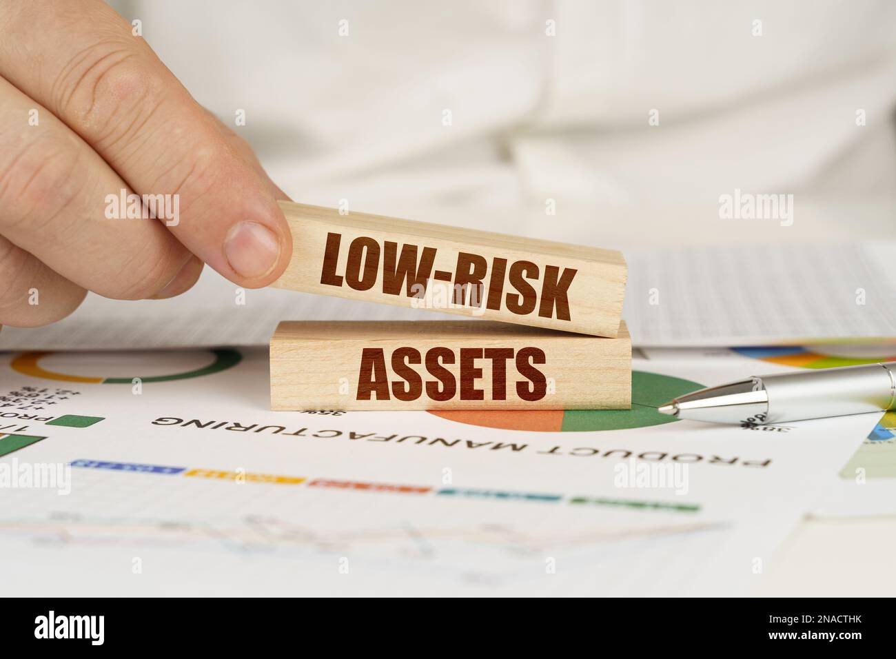 Business concept. On the table are business charts and diagrams in the ...