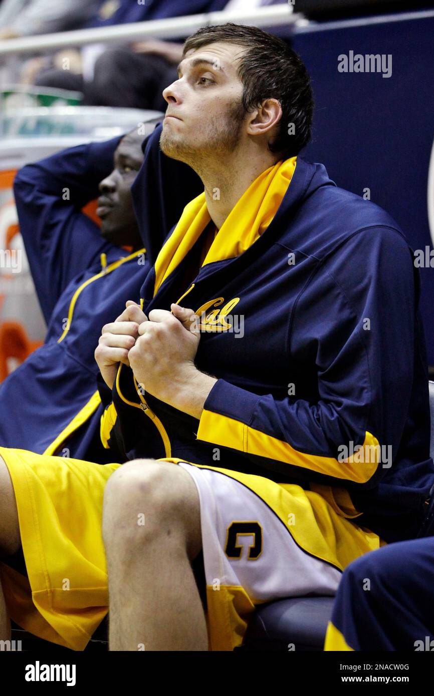 In this Sunday, Jan. 29, 2012, California forward Robert Thurman sits ...