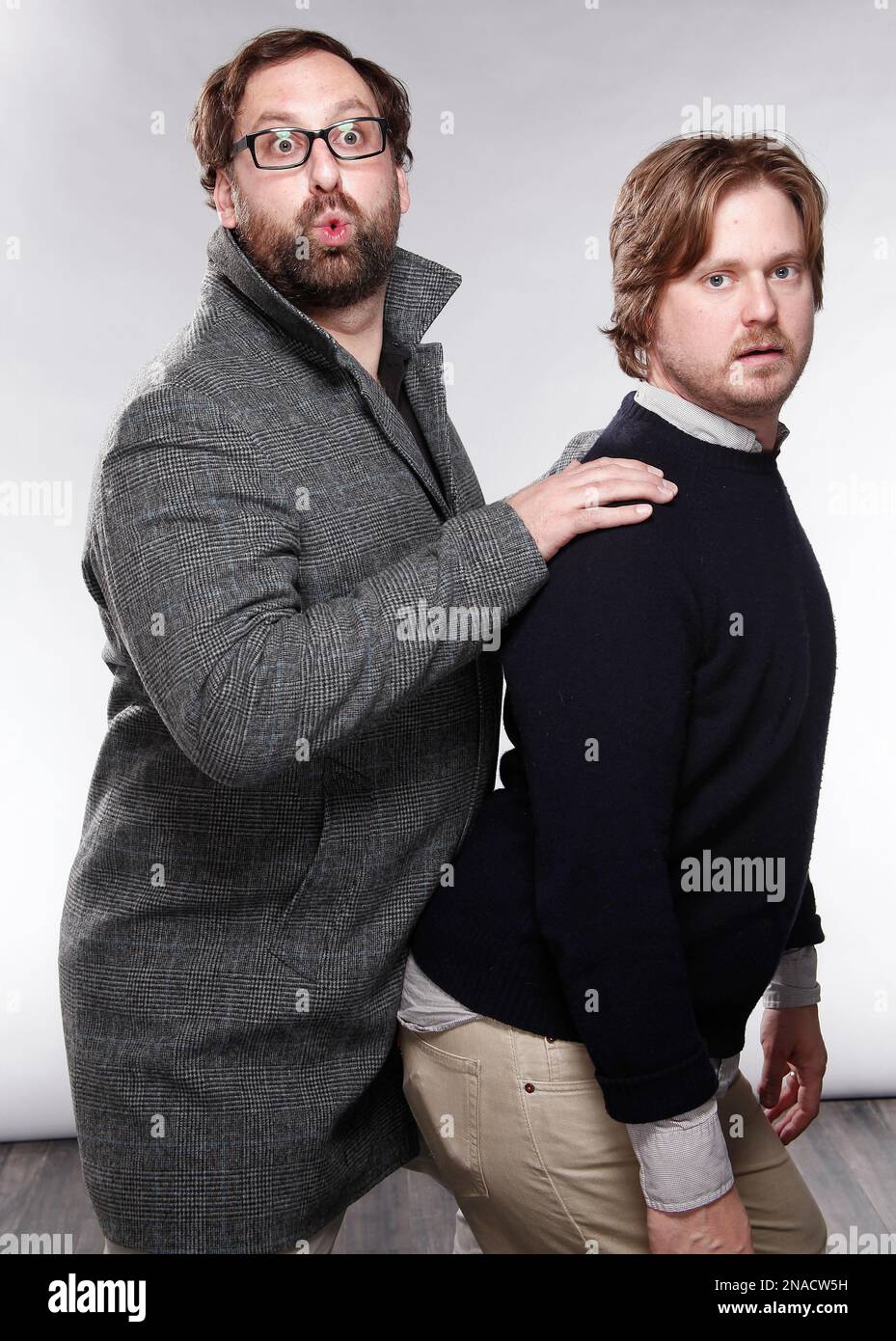 Eric Wareheim, left, and Tim Heidecker pose for a portrait Friday, Jan ...