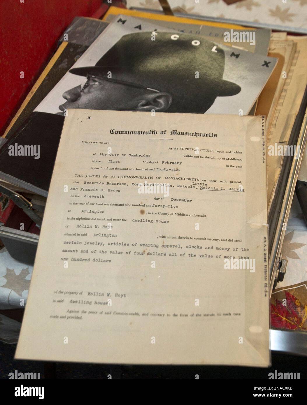 A document of the 1946 sentencing of Malcolm "Shorty" and Jarvis ...