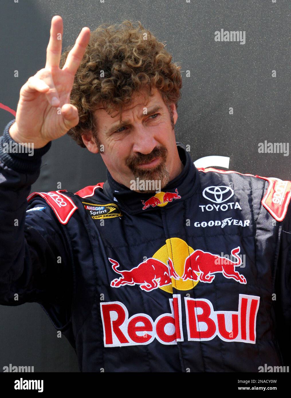 Boris Said waves to his fans before the start of the NASCAR Heluva Good ...