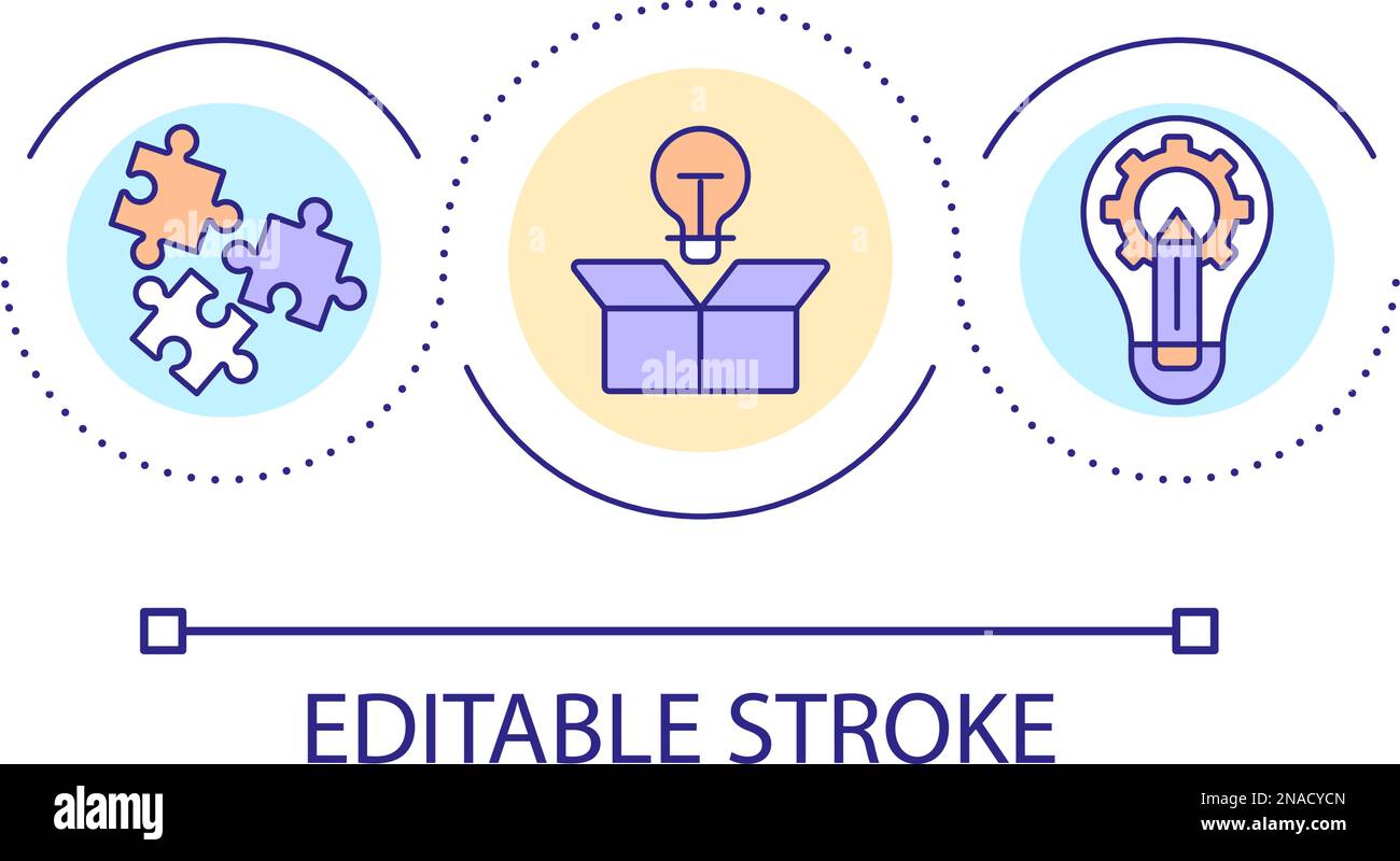 Think Outside Box Loop Concept Icon Stock Vector Image Art Alamy